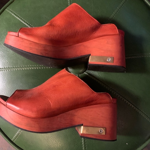 Free People | Shoes | Free People Clogs With Wooden Heels Size 7 | Poshmark